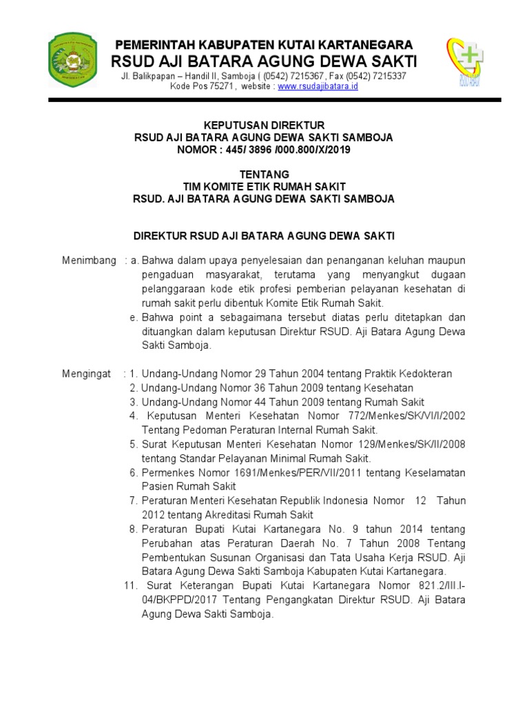 SK Tim Komite Etik | PDF