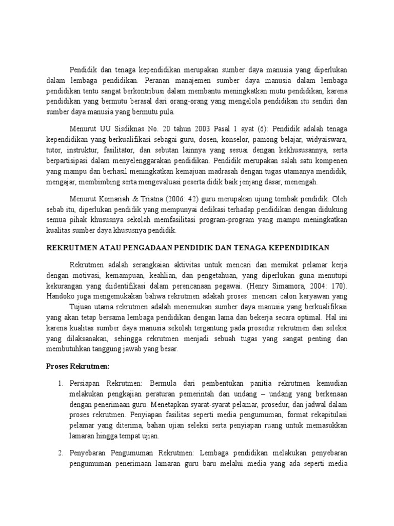 Kel. 3 Rekrutmen Dan Seleksi PTK | PDF