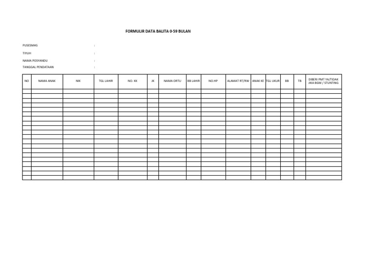 Formulir Stunting | PDF