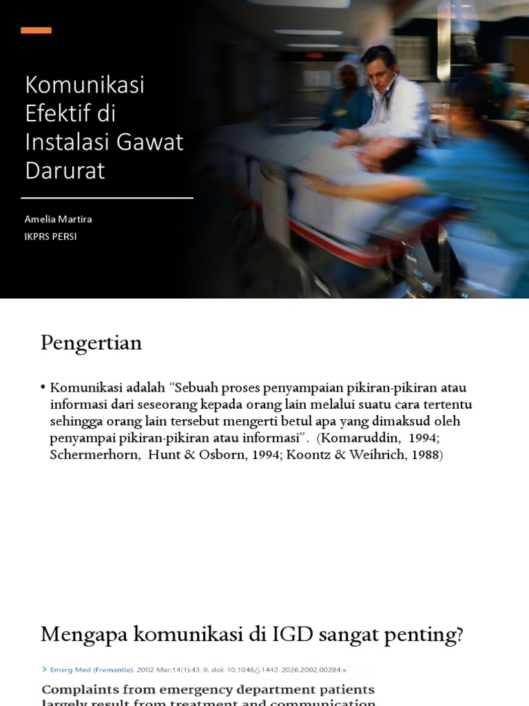Komunikasi Efektif Di Instalasi Gawat Darurat | PDF