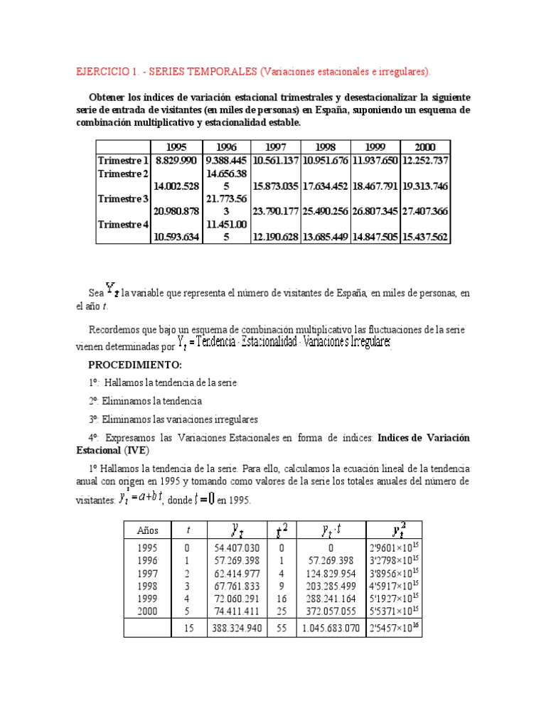 Variaciones Estacionales en Series Temporales | PDF | Ecuaciones ...