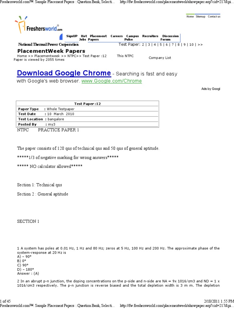 231 - Sample Placement Papers - Question Bank, Selection Procedures ...