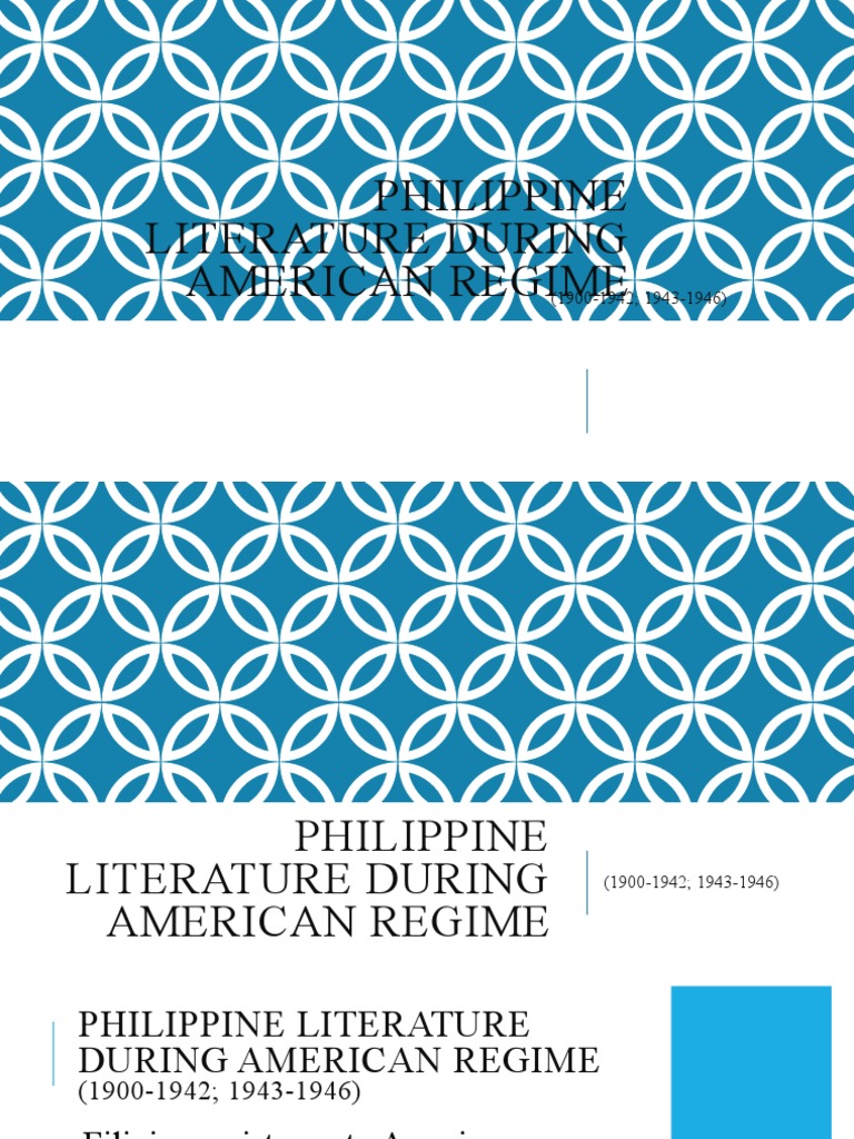Philippine Literature During American Regime | PDF | Philippines | Writing