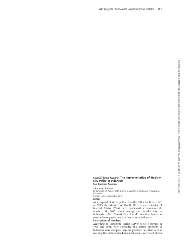 11th European Public Health Conference: Poster Displays | PDF | Dietary ...