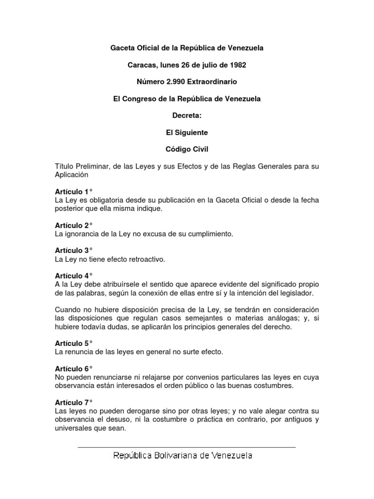 Codigo Civil Venezolano | Descargar gratis PDF | Parentesco | Matrimonio