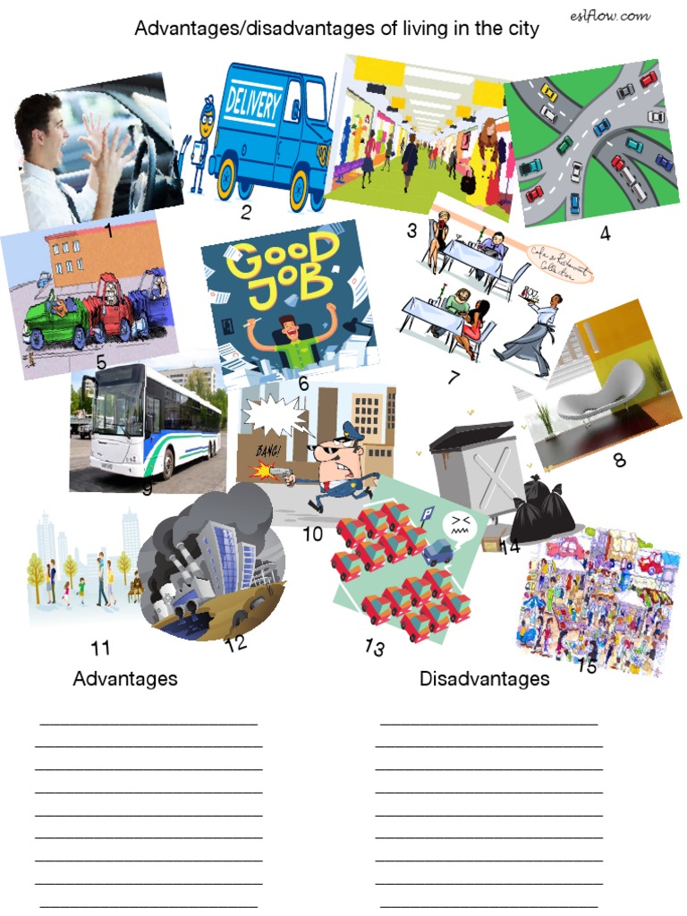 Advantages-Disadvantages of Living in The City Red | PDF