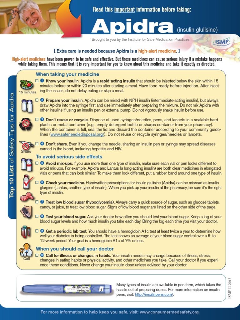 Apidra: Read This Important Information Before Taking | PDF ...