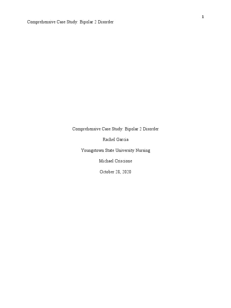 Comprehensive Case Study | PDF | Bipolar Disorder | Mental Disorder