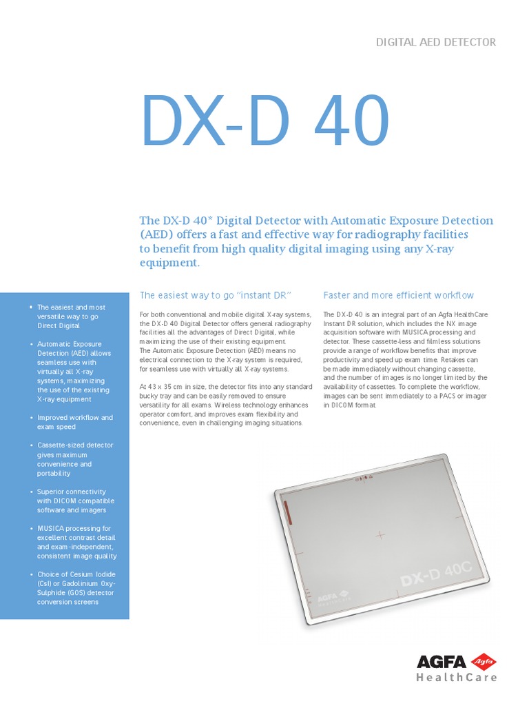 AGFA DX-D - 40 - Datasheet - (English - Datasheet) | PDF | Science | Science And Technology