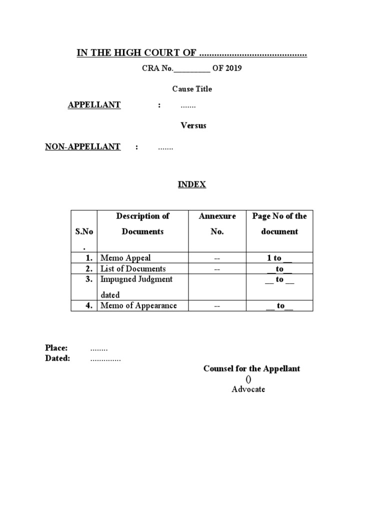 Criminal Appeal Draft For Students | PDF | Affidavit | Judgment (Law)