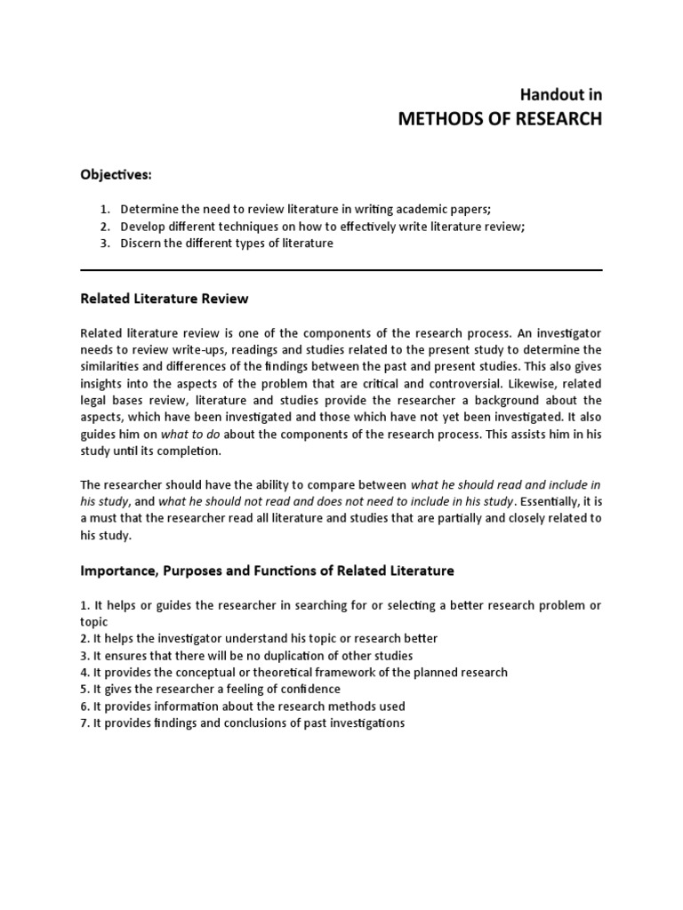 Methods of Research: Objectives | PDF | Thesis | Science