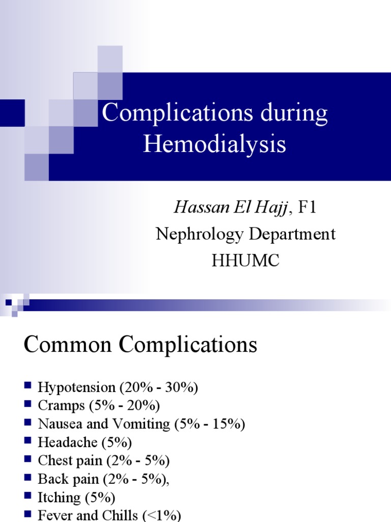 Complications Druing Hemodialysis | PDF | Hemodialysis | Dialysis