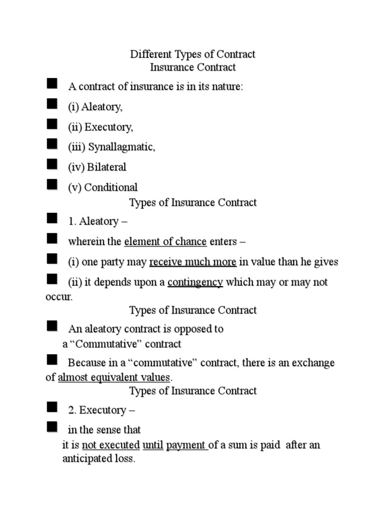 3.5 Contract Types | PDF | Insurance | Insurance Policy