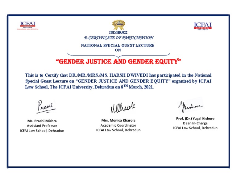 Gender Justice Certificates-22 | PDF