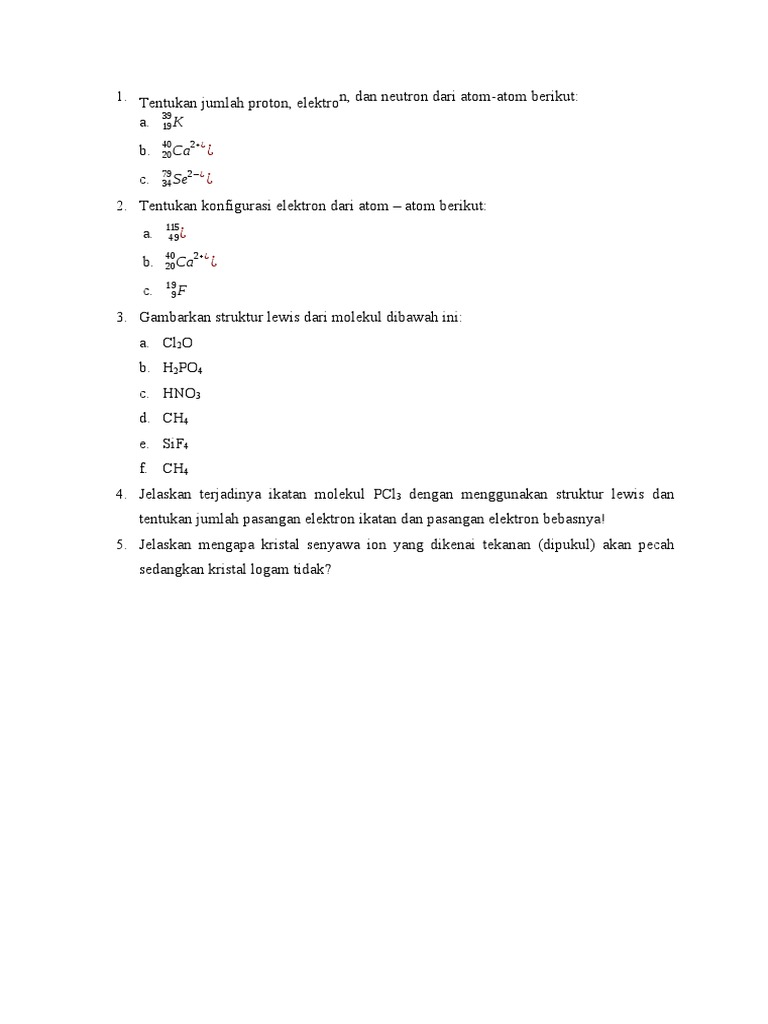Soal SP Kimia Kelas X | PDF