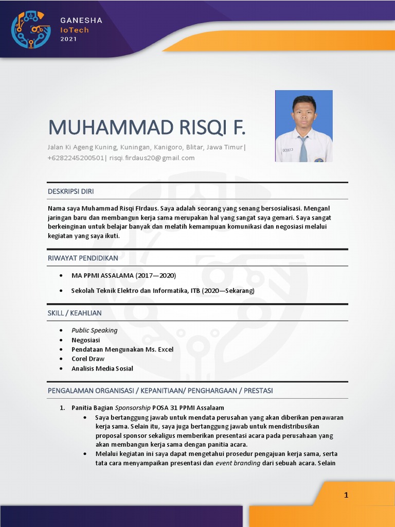 CV - Muhammad Risqi Firdaus | PDF
