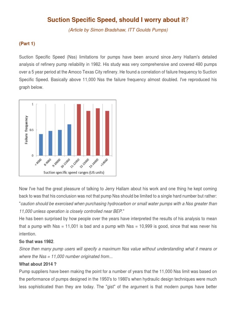 Understanding Pump Suction Specific Speed | PDF | Pump | Reliability ...