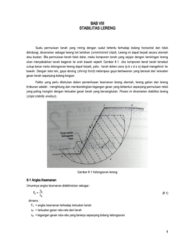 Stabilitas Lereng | PDF
