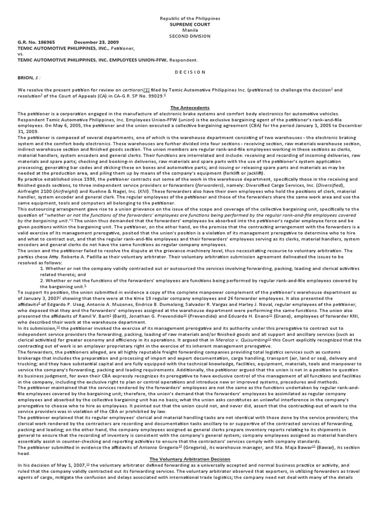 Supreme Court: by The Bargaining Unit." | PDF | Cargo | Employment