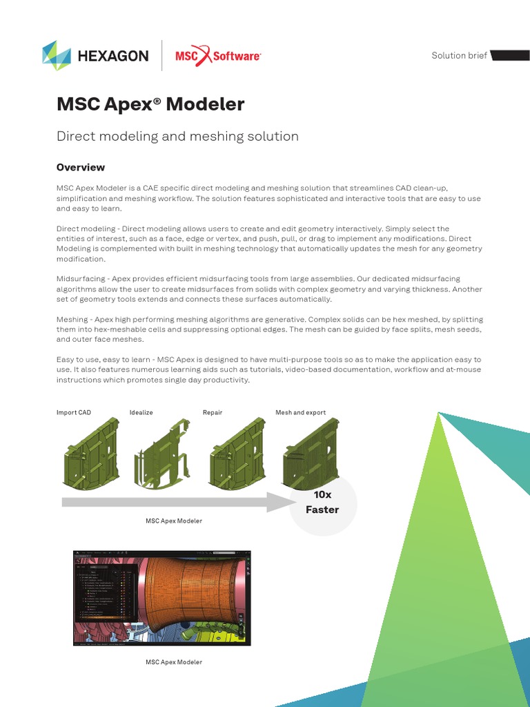MSC Apex® Modeler: Direct Modeling and Meshing Solution | PDF ...