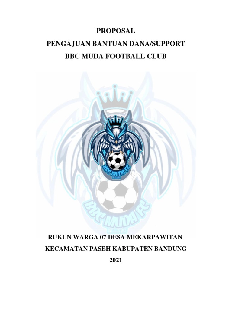 Proposal Pengajuan Bantuan Dana Sepak Bola BBC MUDA FC | PDF