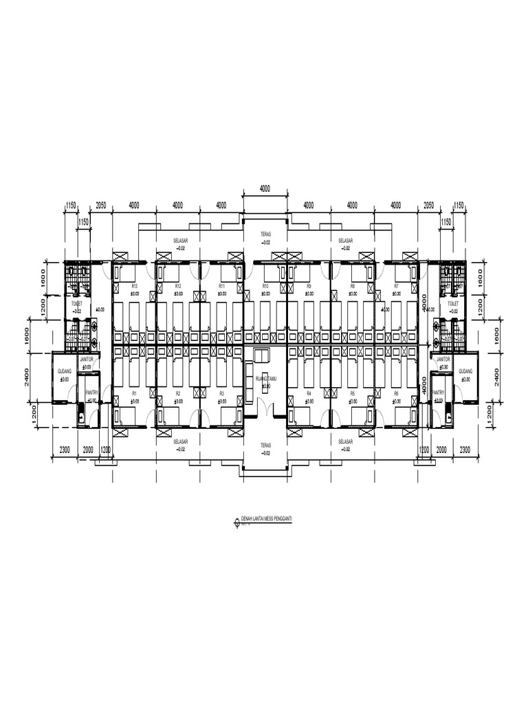 Denah Mess Pengganti LT.2 Mess C & D Site Bimo | PDF | Janitorial Service