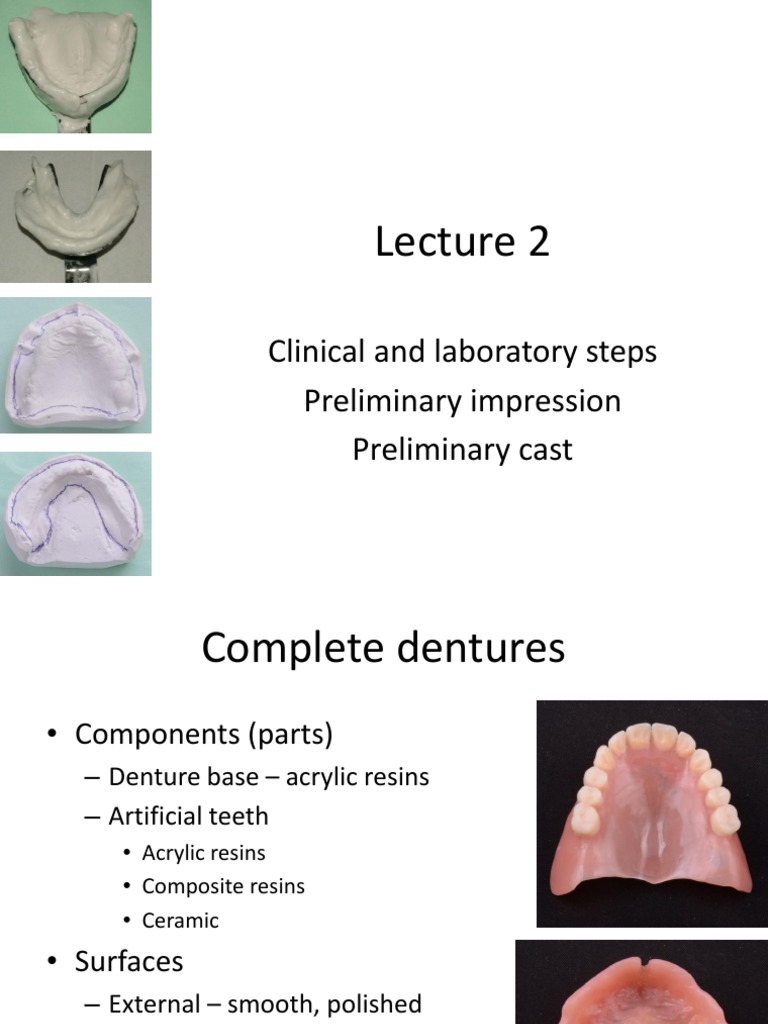 Lecture 2 - Clinical and Lab Steps - Preliminary Impression-Preliminary ...