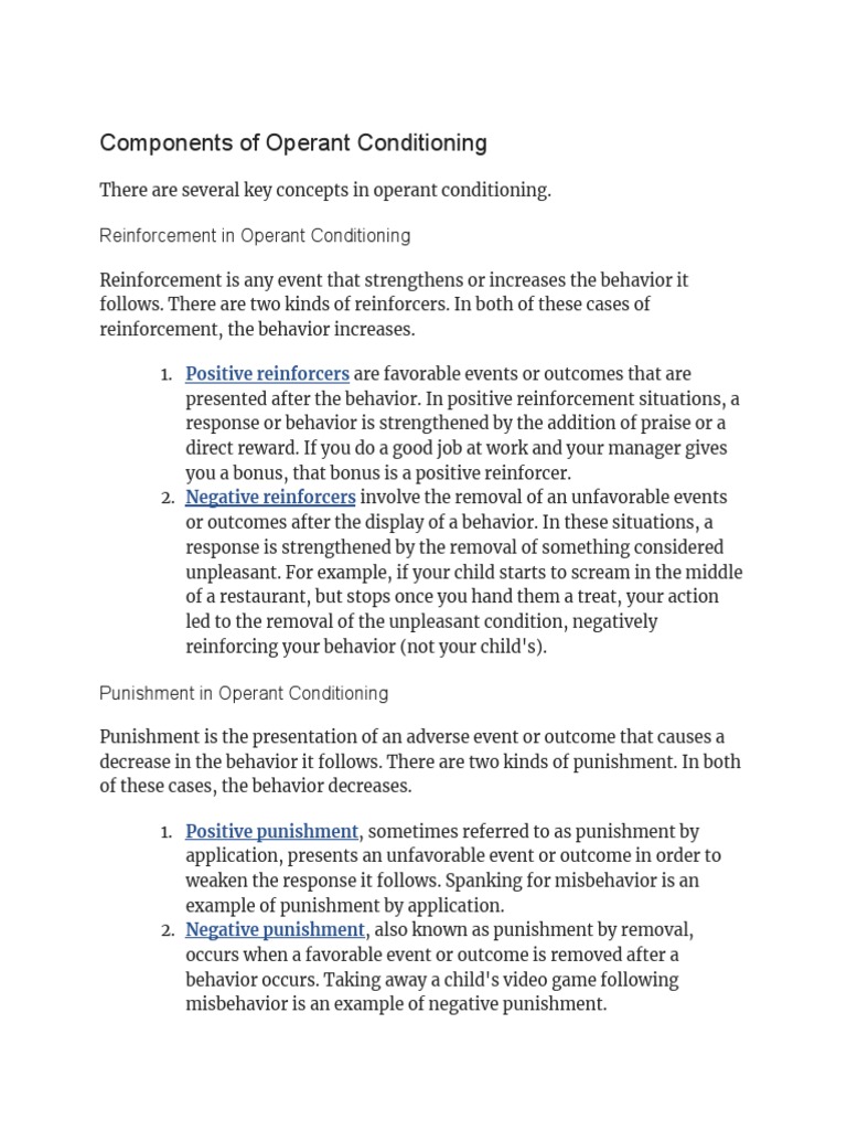 Operant Conditioning | PDF | Reinforcement | Punishments