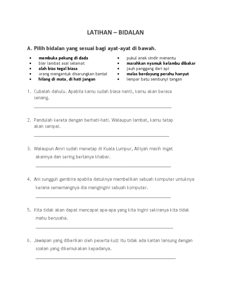 Latihan Bidalan | PDF