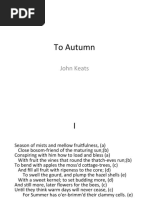Ode To Autumn | PDF | John Keats | Poetry