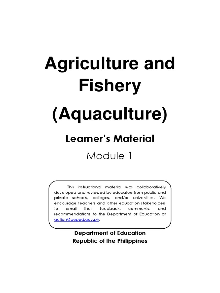TLE - Grade 7&8 - LM. AFA-Aquaculture - Module 1 | PDF ...