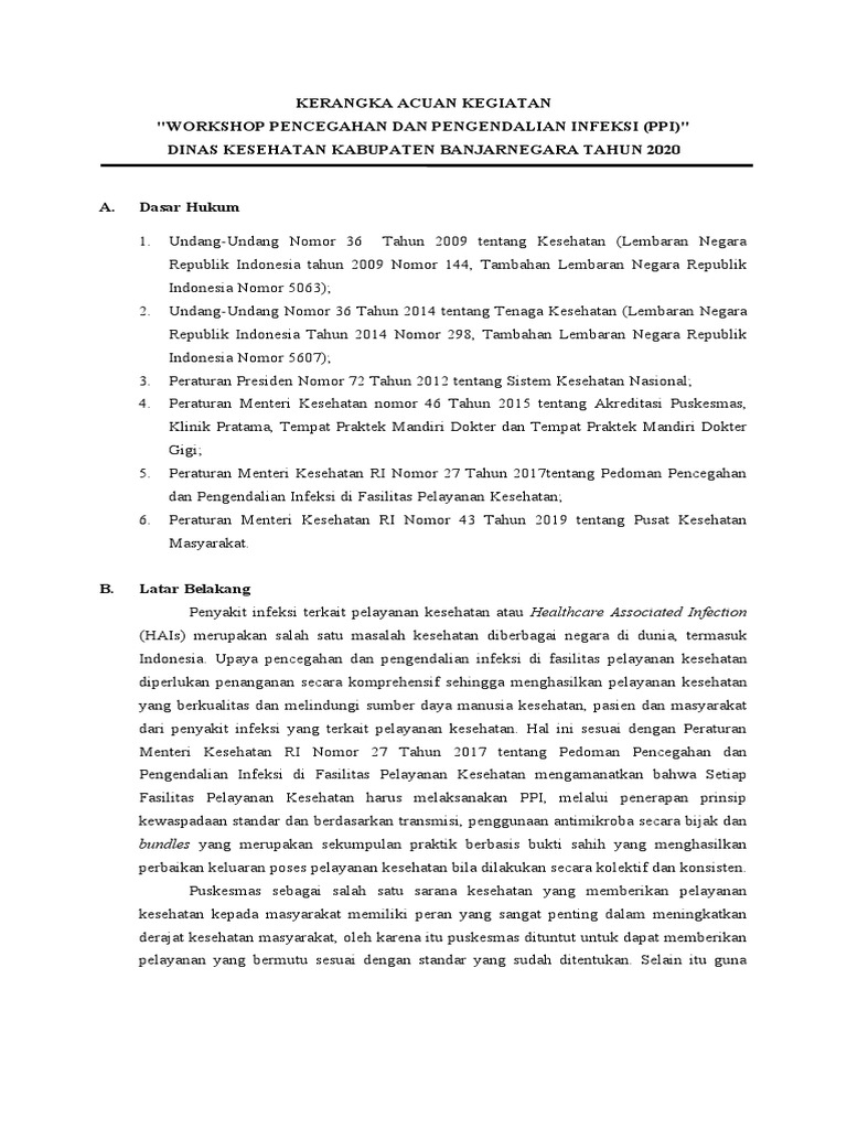 KAK Workshop PPI | PDF | Pengembangan Diri | Kesehatan Holistik