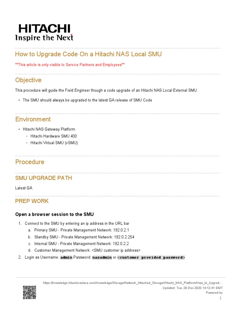 How To Upgrade Code On A Hitachi NAS Local SMU | PDF | Replication (Computing) | Backup