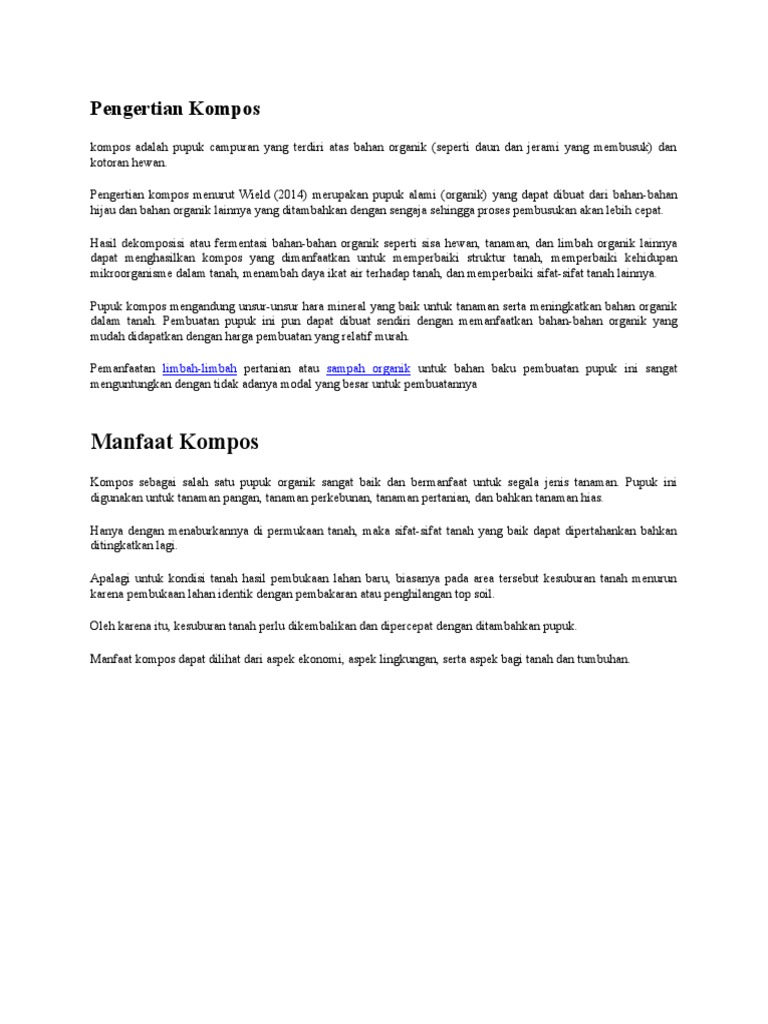 Pengertian Kompos | PDF