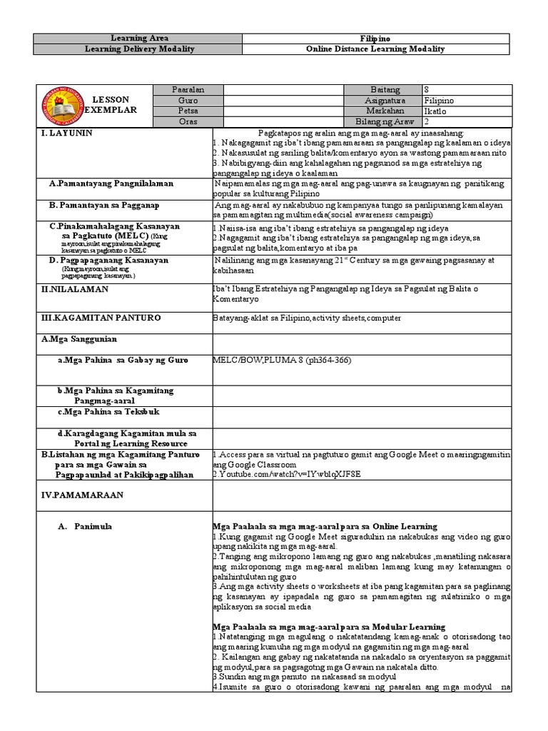 Melc 34, 2 (Mga Estratehiya NG Pangangalap NG Ideya Sa Pagsulat NG ...