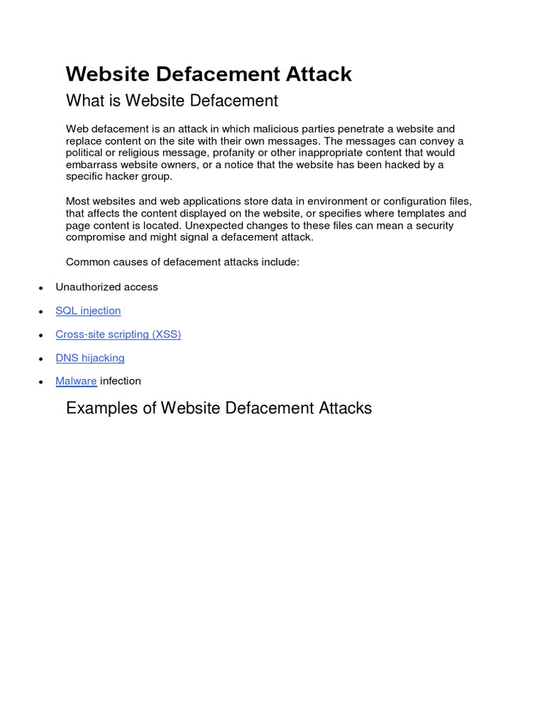 Website Defacement Attack | PDF | Security Engineering | Telecommunications