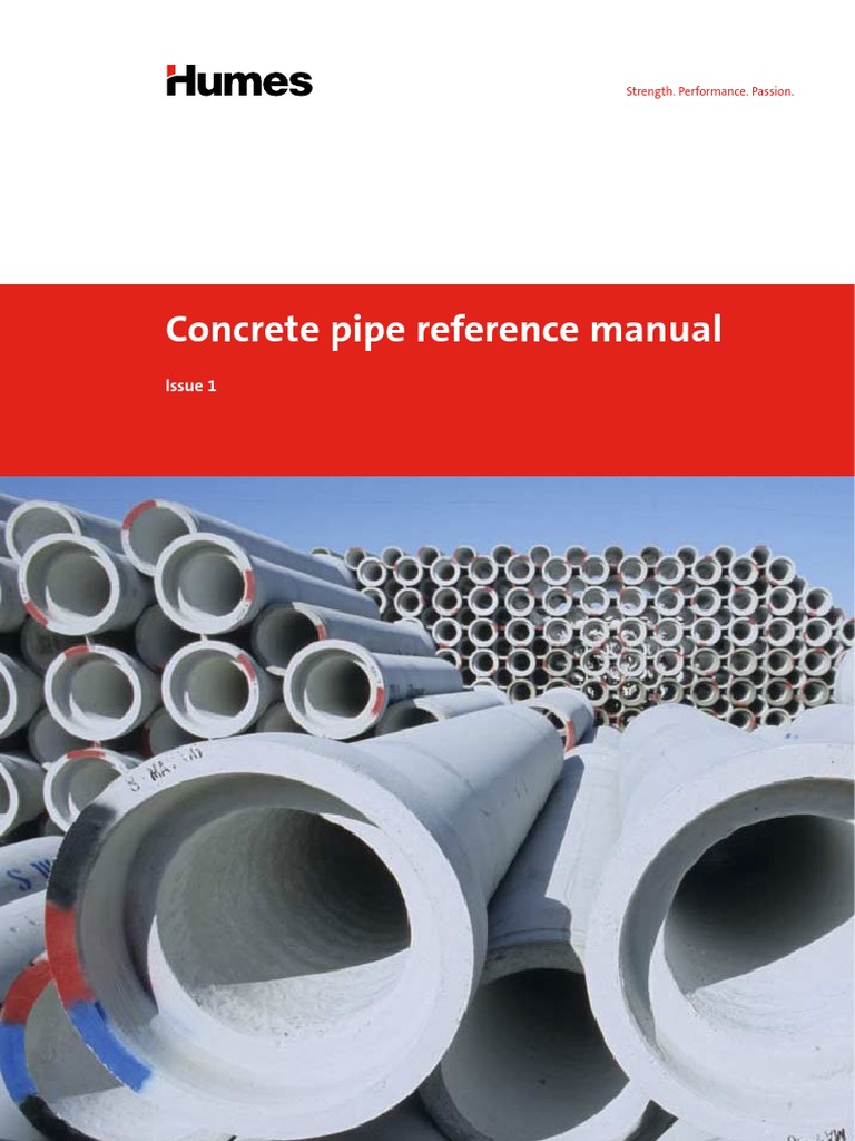Concrete Pipe Reference Manual Iss1 | PDF | Pipe (Fluid Conveyance ...