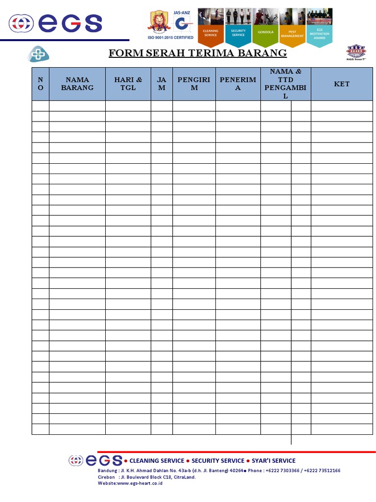 Serah Terima Barang Paket