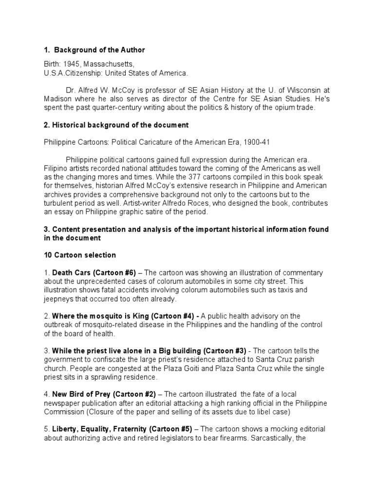 Political Caricatures of the Philippine-American Era: An Analysis of ...