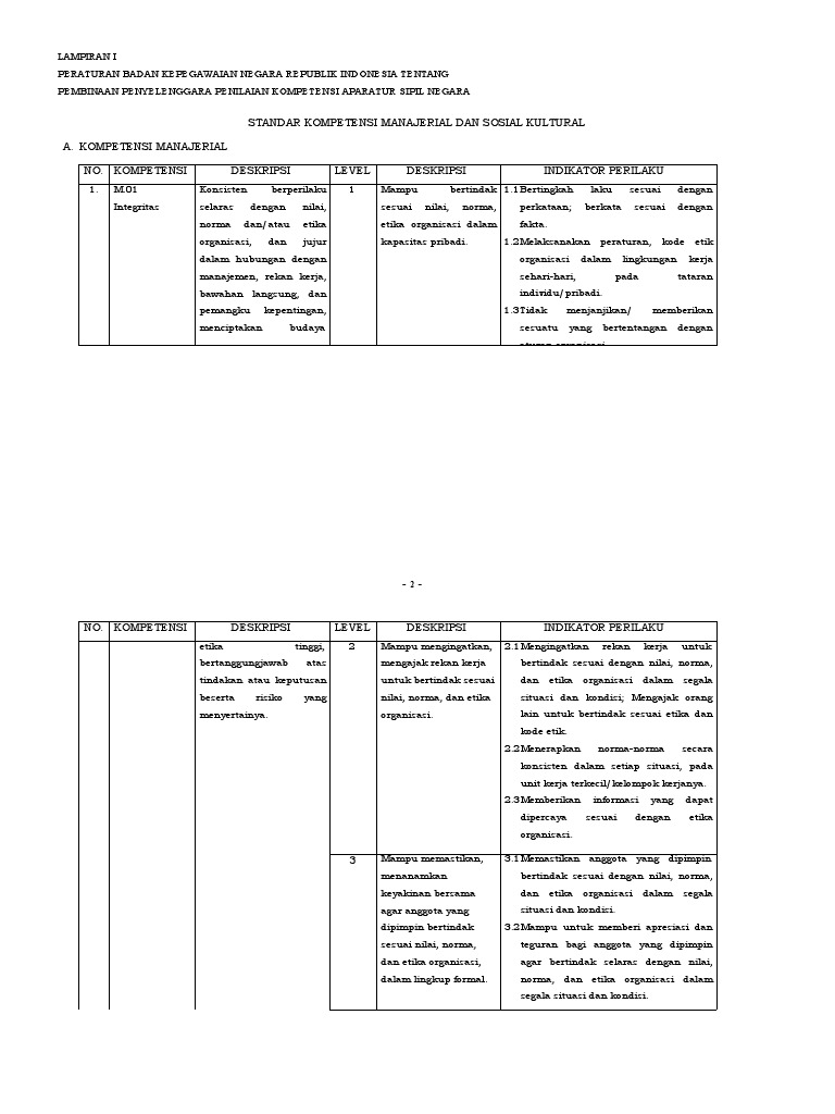 Standar Kompetensi Manajerial ASN | PDF