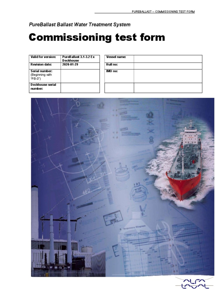PureBallast 3.1-3.2 Commissioning Form | PDF | Pump | Valve