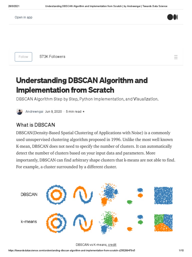 Understanding DBSCAN Algorithm and Implementation From Scratch - by Andrewngai - Towards Data ...