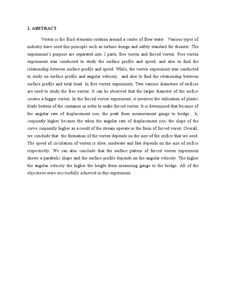 Free N Forced Vortex Report | PDF | Vortices | Rotation Around A Fixed Axis