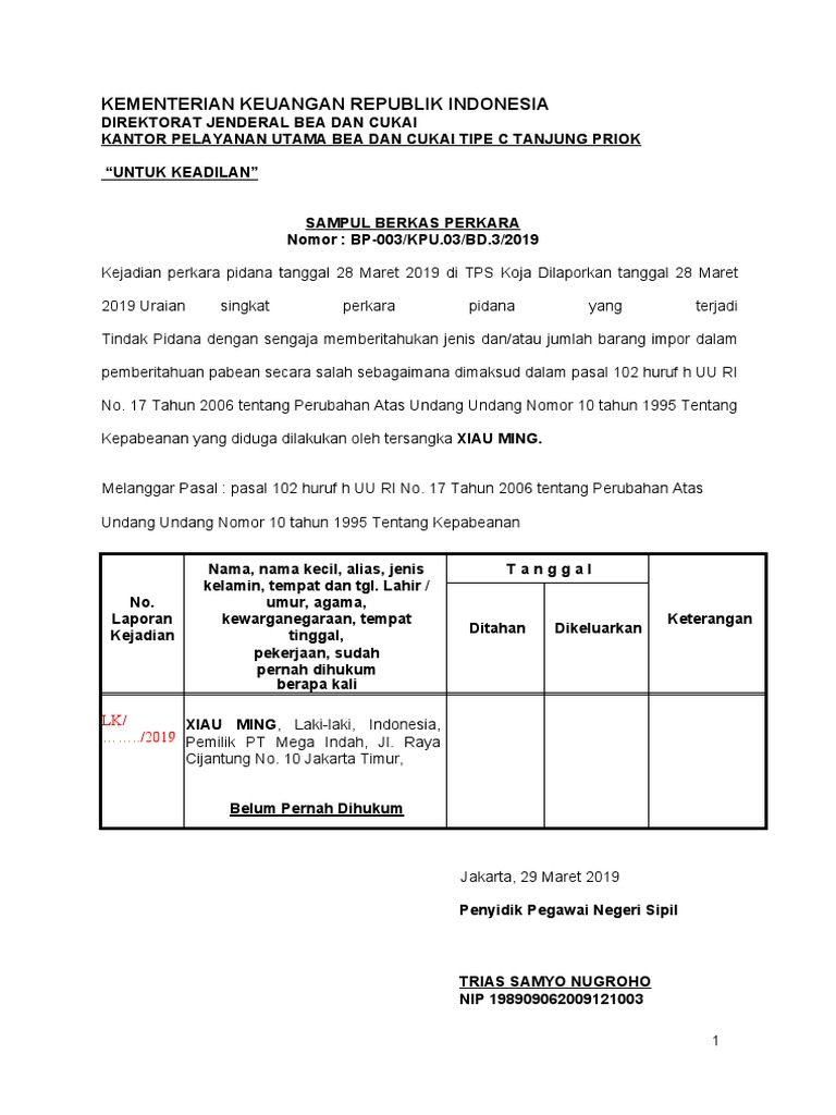 Sampul Berkas Perkara | PDF