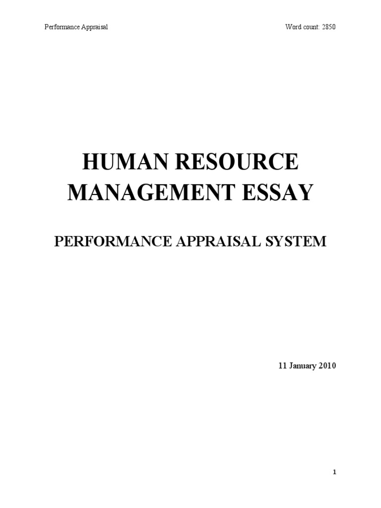 Human Resource Management Essay | PDF | Cognition | Performance Appraisal