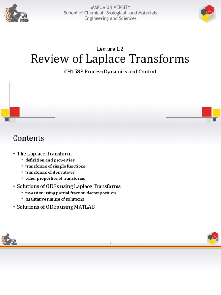 1.2 Review of Laplace Transforms | PDF | Factorization | Laplace Transform