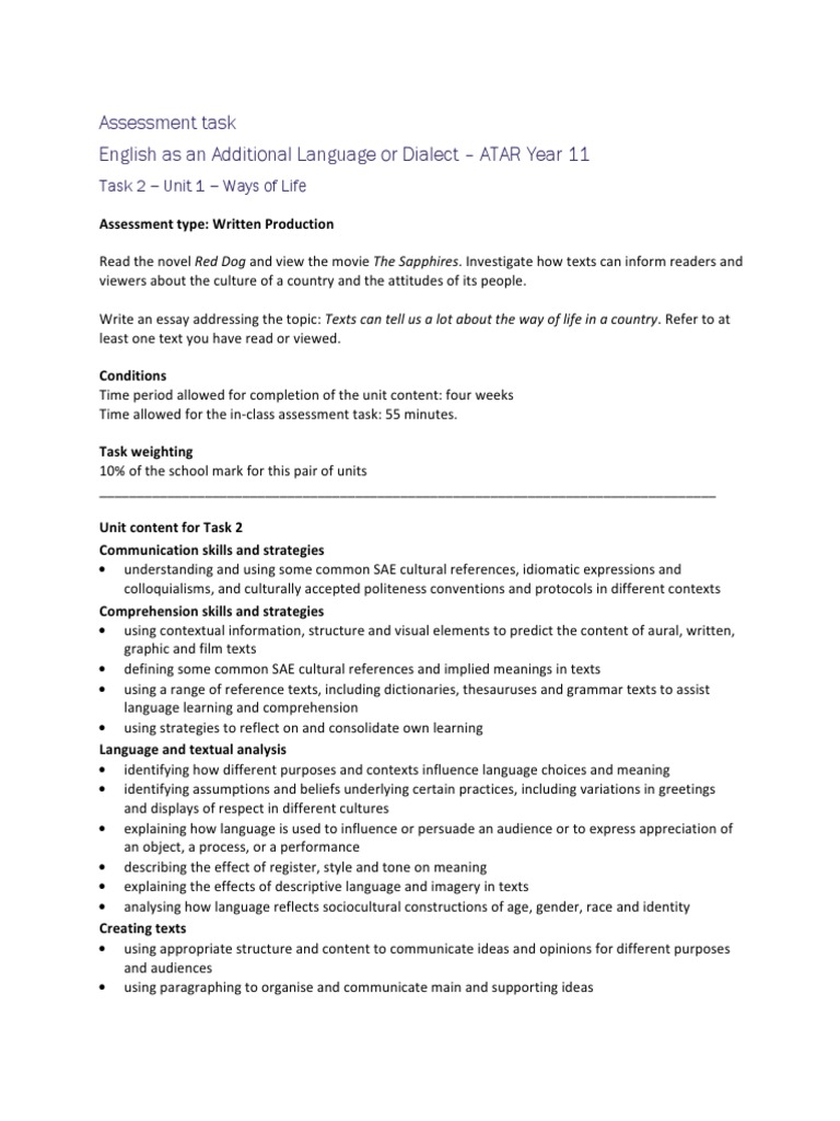 WACE Assessment Task 2 | Download Free PDF | Reading Comprehension ...