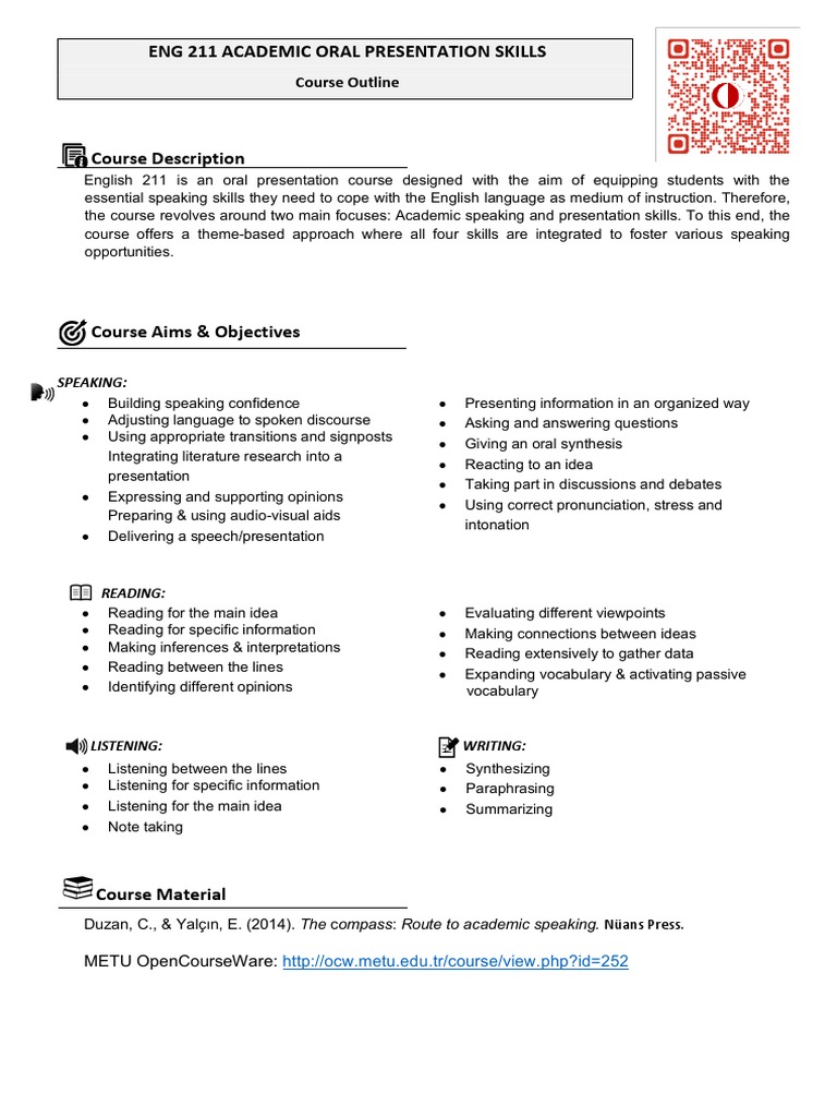 2020-2021 Spring Term ENG 211 Course Outline | PDF | English Language ...