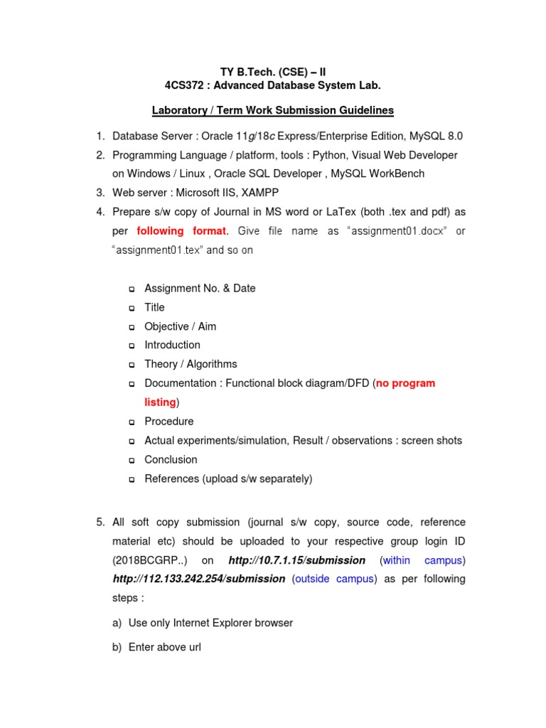 Advanced Database Lab Submission Guide Pdf My Sql Te X 6594