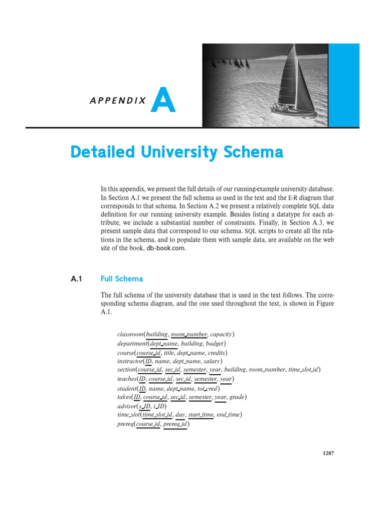 Detailed University Schema: Appendix | PDF | Information Technology ...